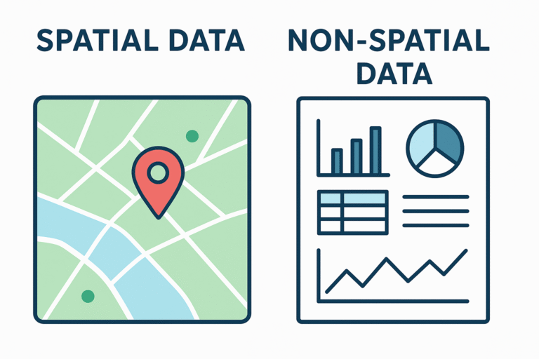 Difference between Spatial Data and Non spatial Data in GIS